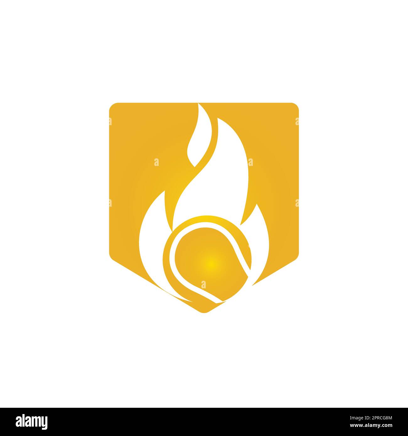 Tennis sports vector logo design. Fire and tennis ball logo icon design ...