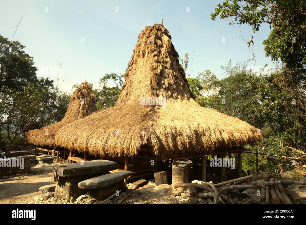 Indigenous houses in traditional village of Praijing in Tebara ...