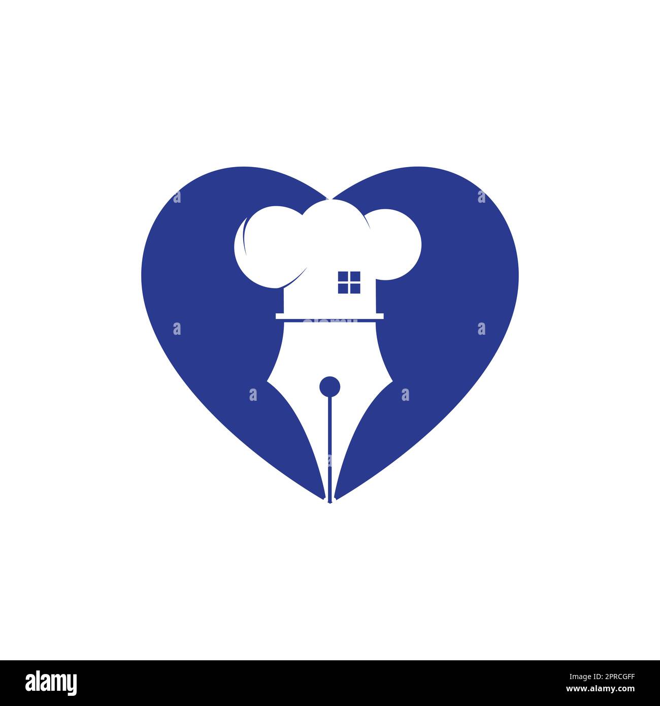 Food education vector logo design. Pen and chef hat with home icon ...