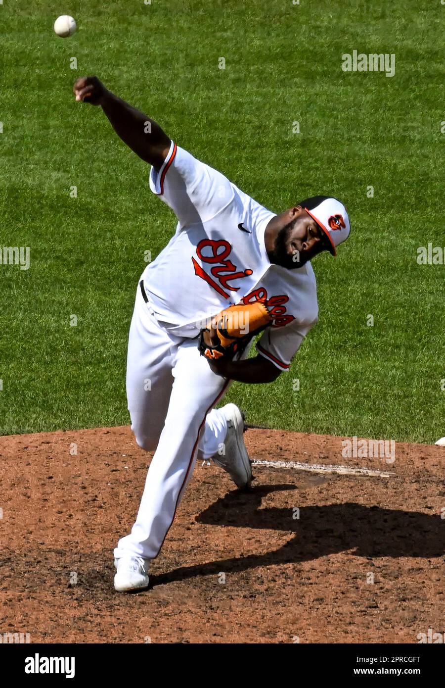BALTIMORE, MD - April 26: Baltimore Orioles relief pitcher Felix ...
