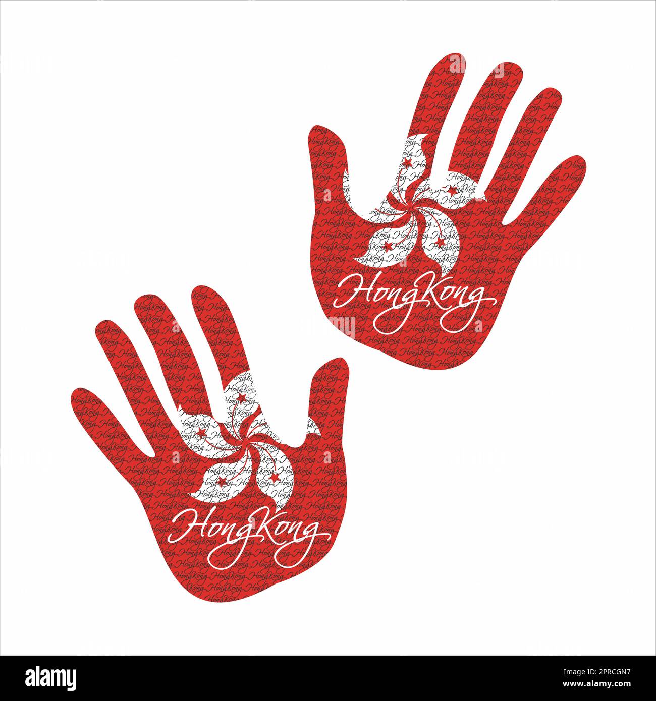 Hand drawn vector illustration with hong kong flag pattern great for ...
