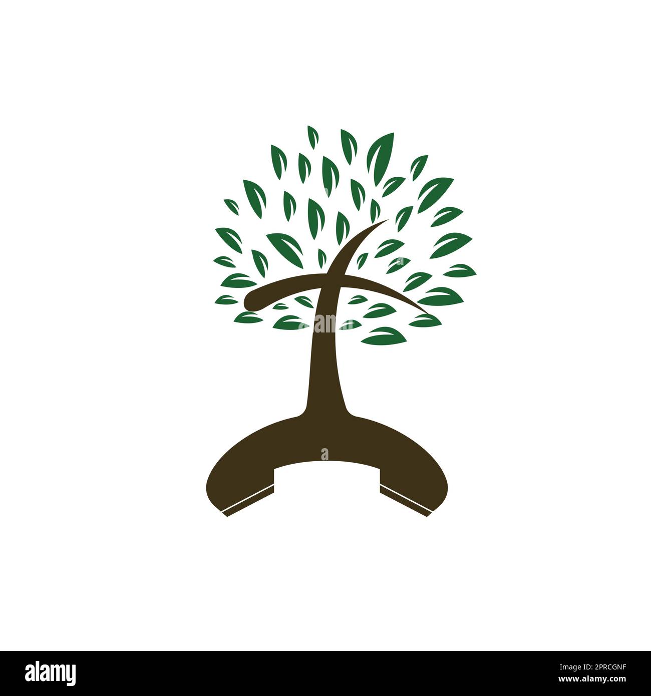 Church call logo concept. Handset and church tree vector logo design ...