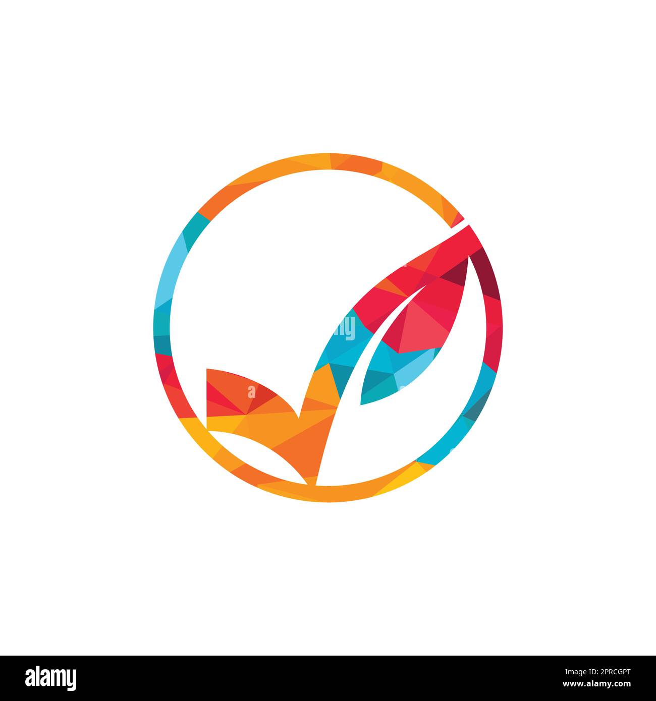 Organic check logo template illustration. Check leaf icon logo design ...