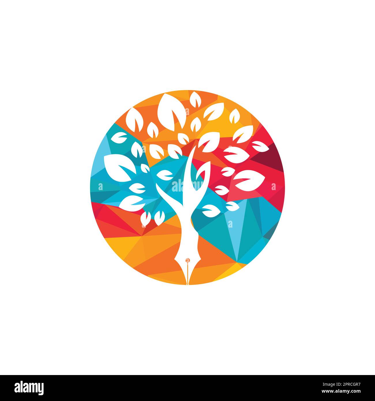 Tree pen vector logo design template. Writer and nature logo concept ...