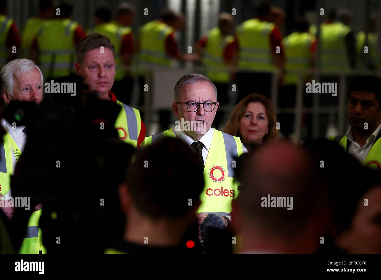 Prime Minister Anthony Albanese during the official opening of a Coles ...