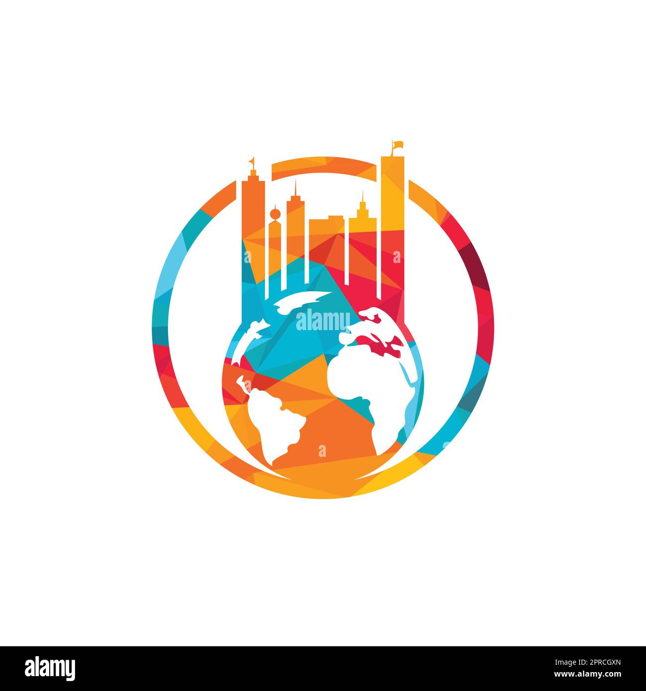 Globe city vector logo design concept. Globe and building logo design ...