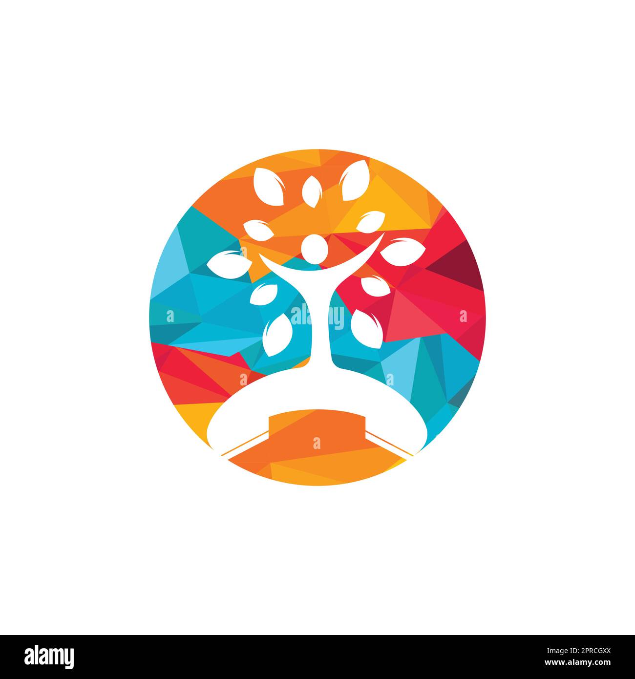 Nature call vector logo design. Handset and human tree icon design ...