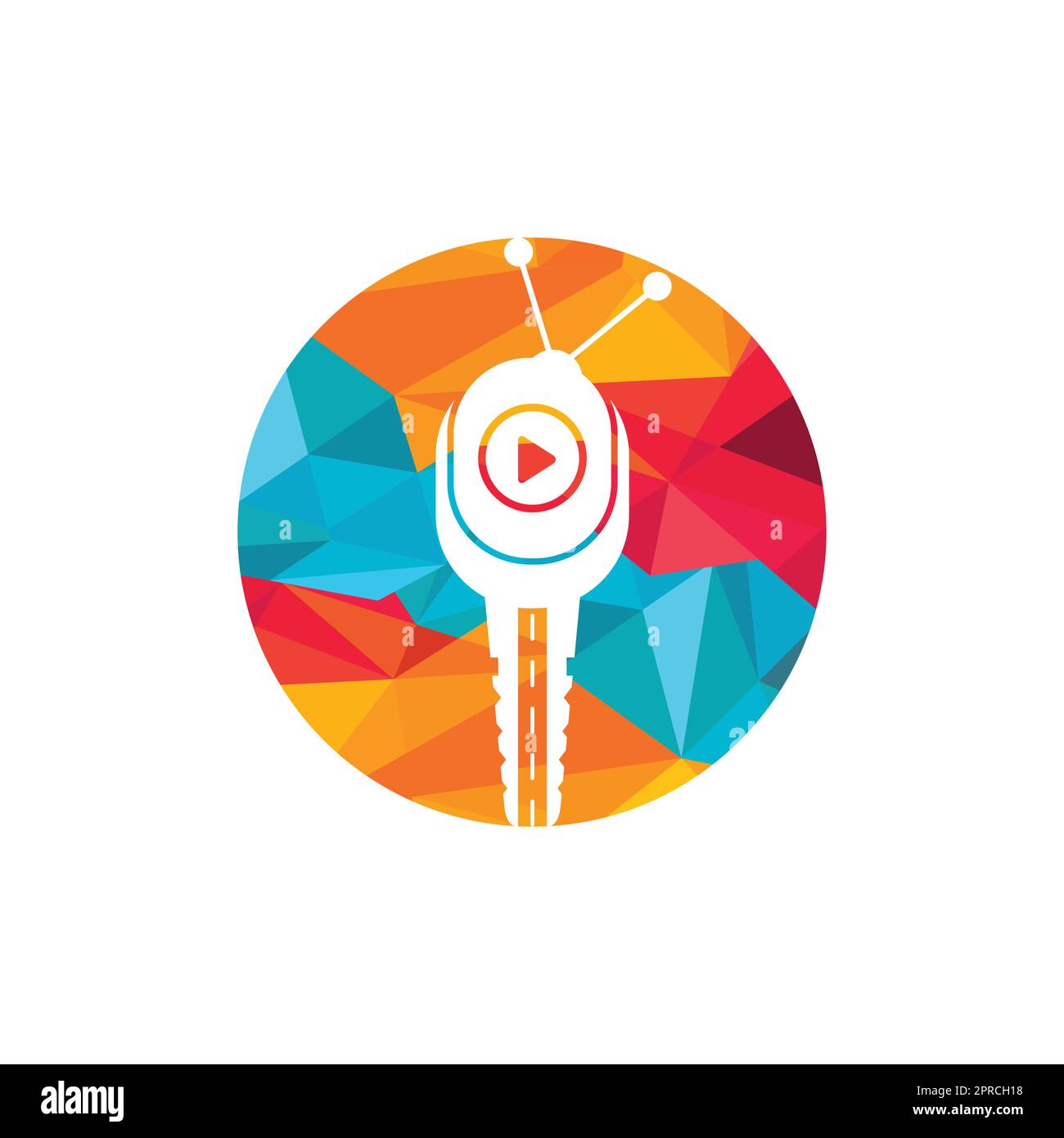 Drive tv vector logo design template. Road and key with tv icon design ...