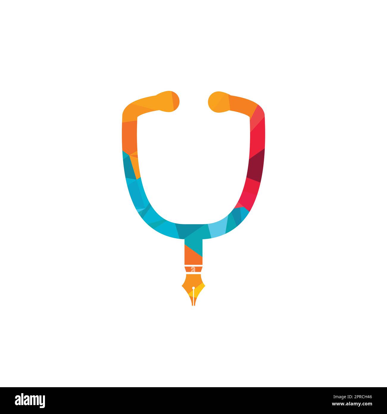 Medical education vector logo design. Pen nib and stethoscope vector ...