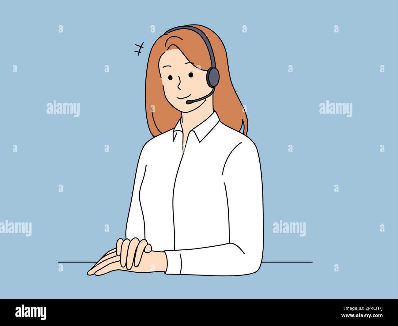 Happy woman call center Stock Vector Images - Alamy