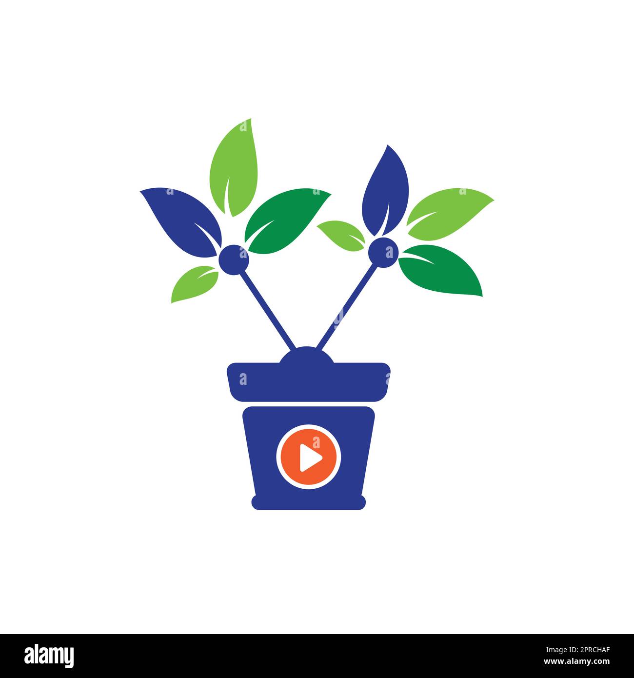 Nature tv vector logo design template. Flower pot and play button icon ...
