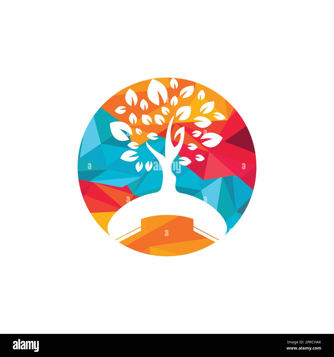 Nature call vector logo design. Handset tree icon design template Stock ...