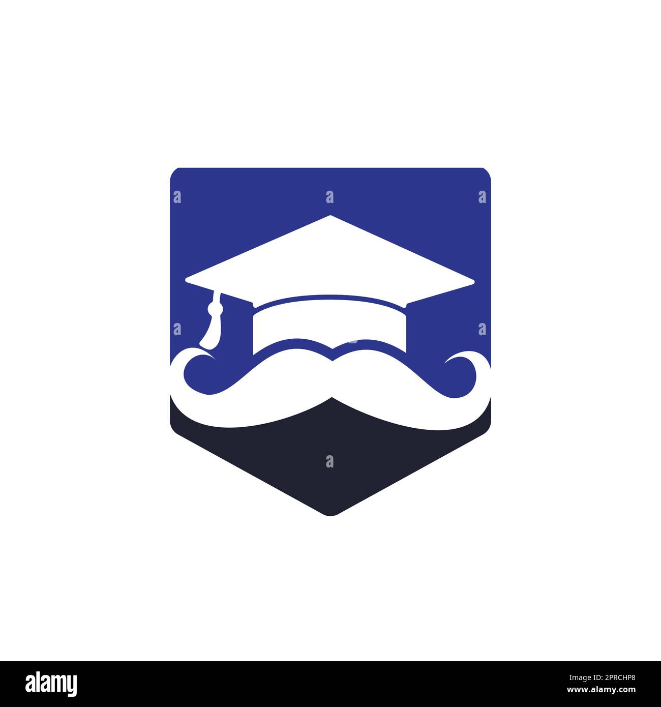 Strong education logo design template. Hat graduation with mustache ...