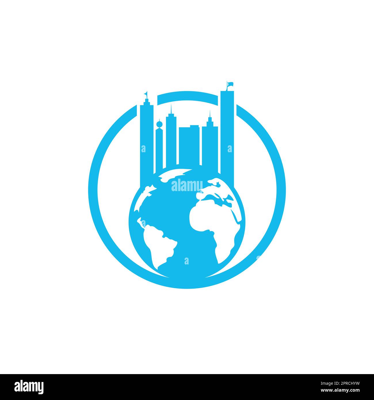 Globe city vector logo design concept. Globe and building logo design ...