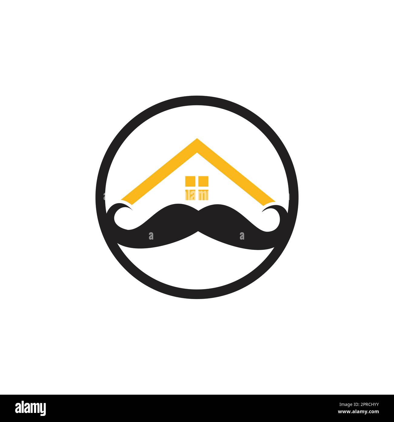 Mustache home vector logo design. Strong house logo design concept ...