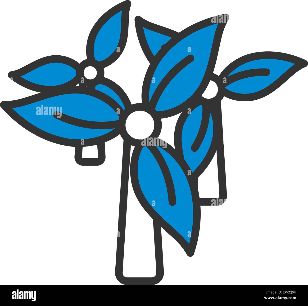 Wind Mill With Leaves In Blades Icon Stock Vector Image & Art - Alamy