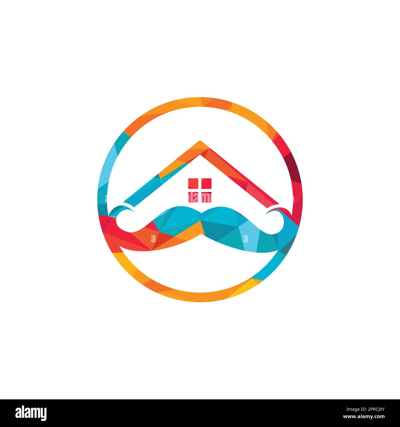Mustache home vector logo design. Strong house logo design concept ...