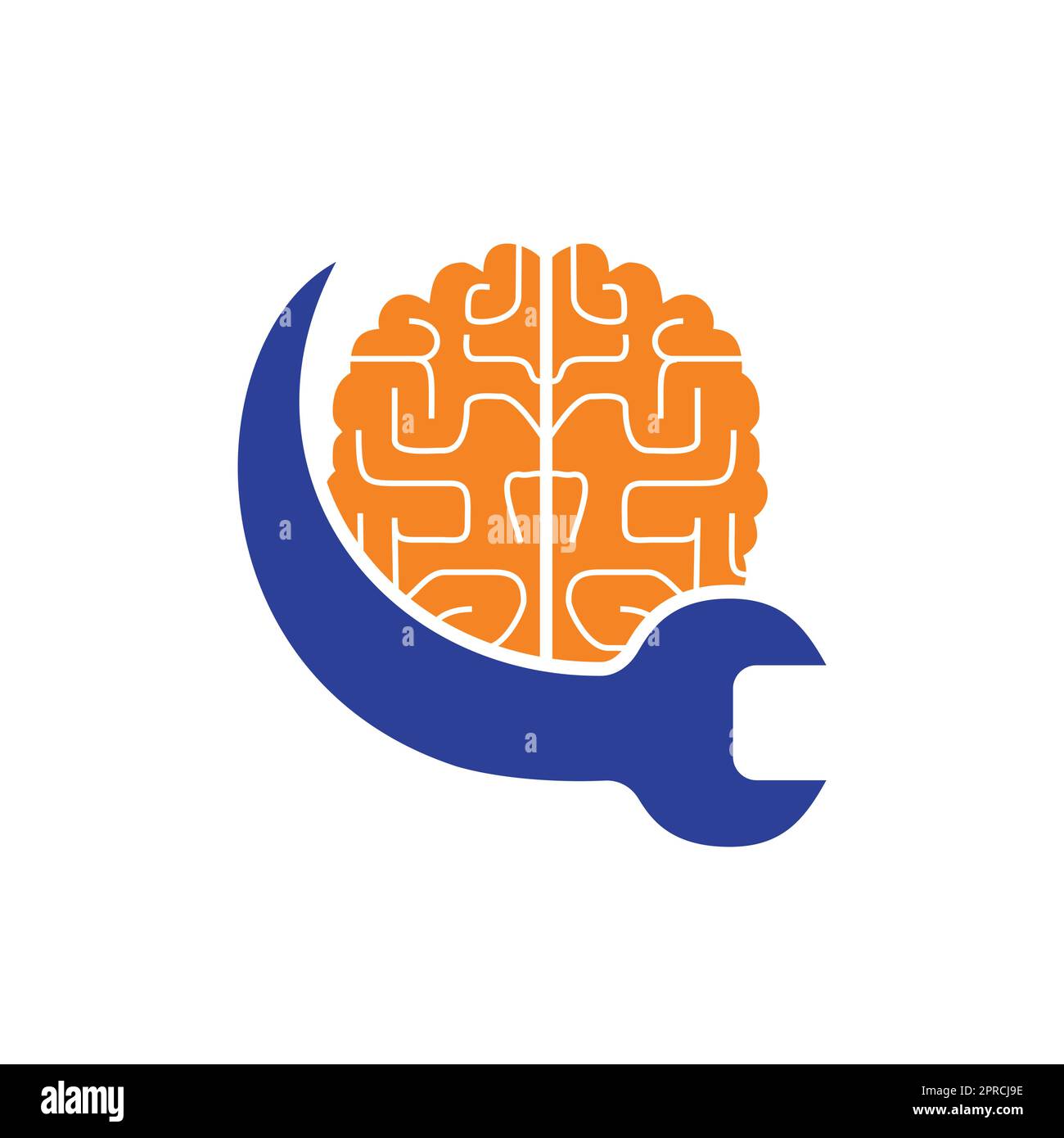 Brain repair vector logo design. Brain and wrench icon logo design ...