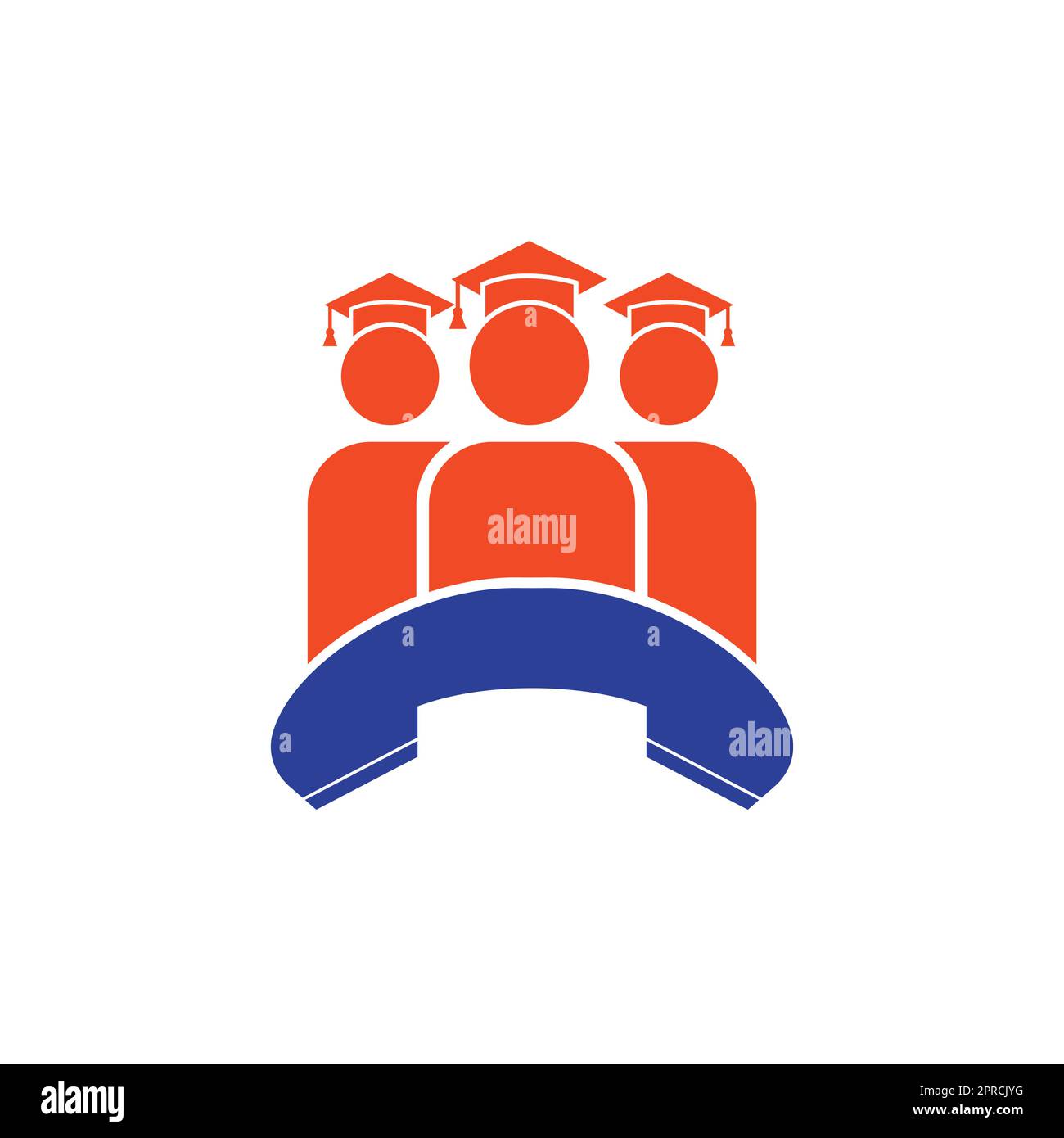 Student Call vector logo design template. Students and handset icon ...