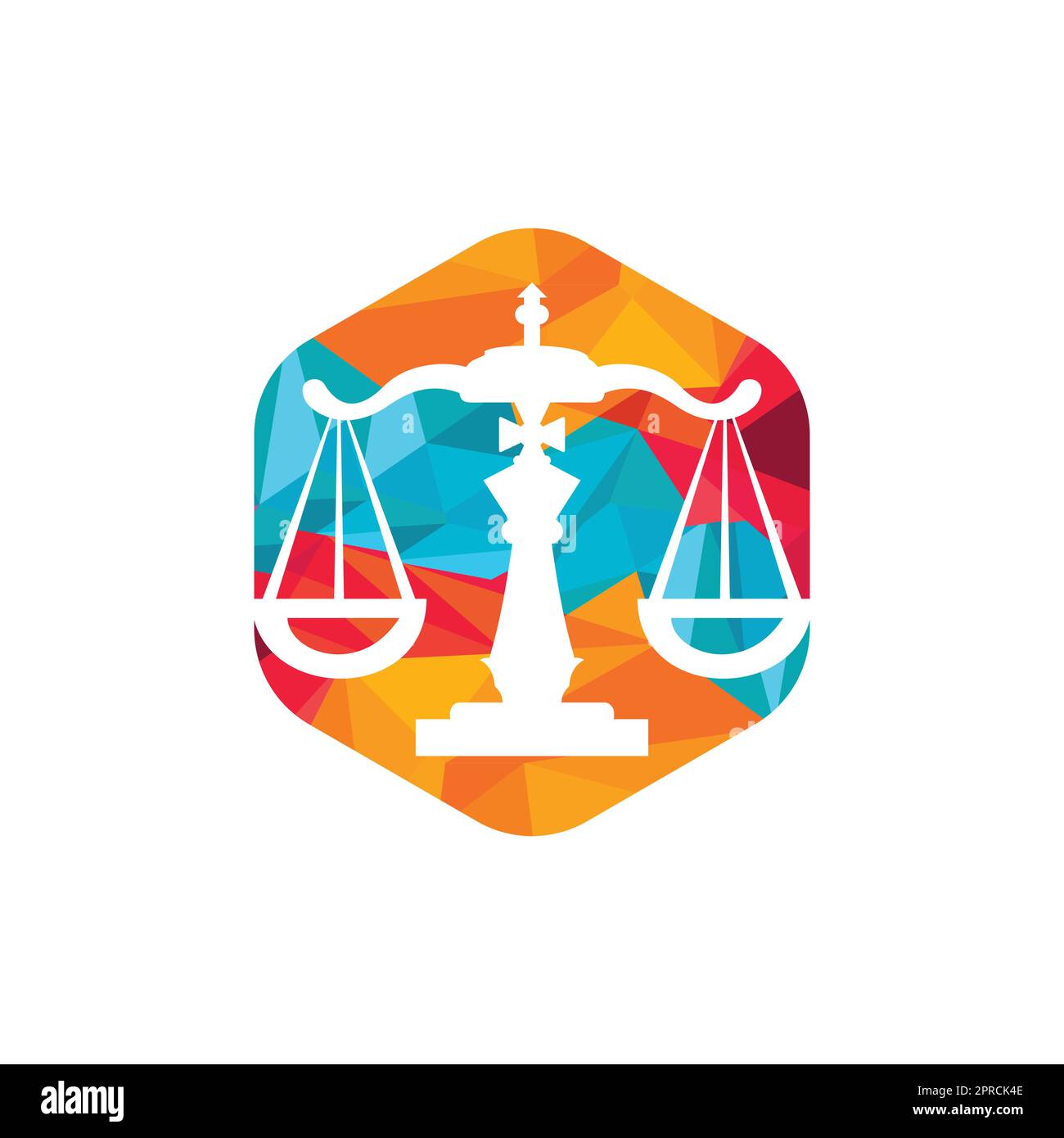 Chess law vector logo design template. Chess king and scale icon design ...