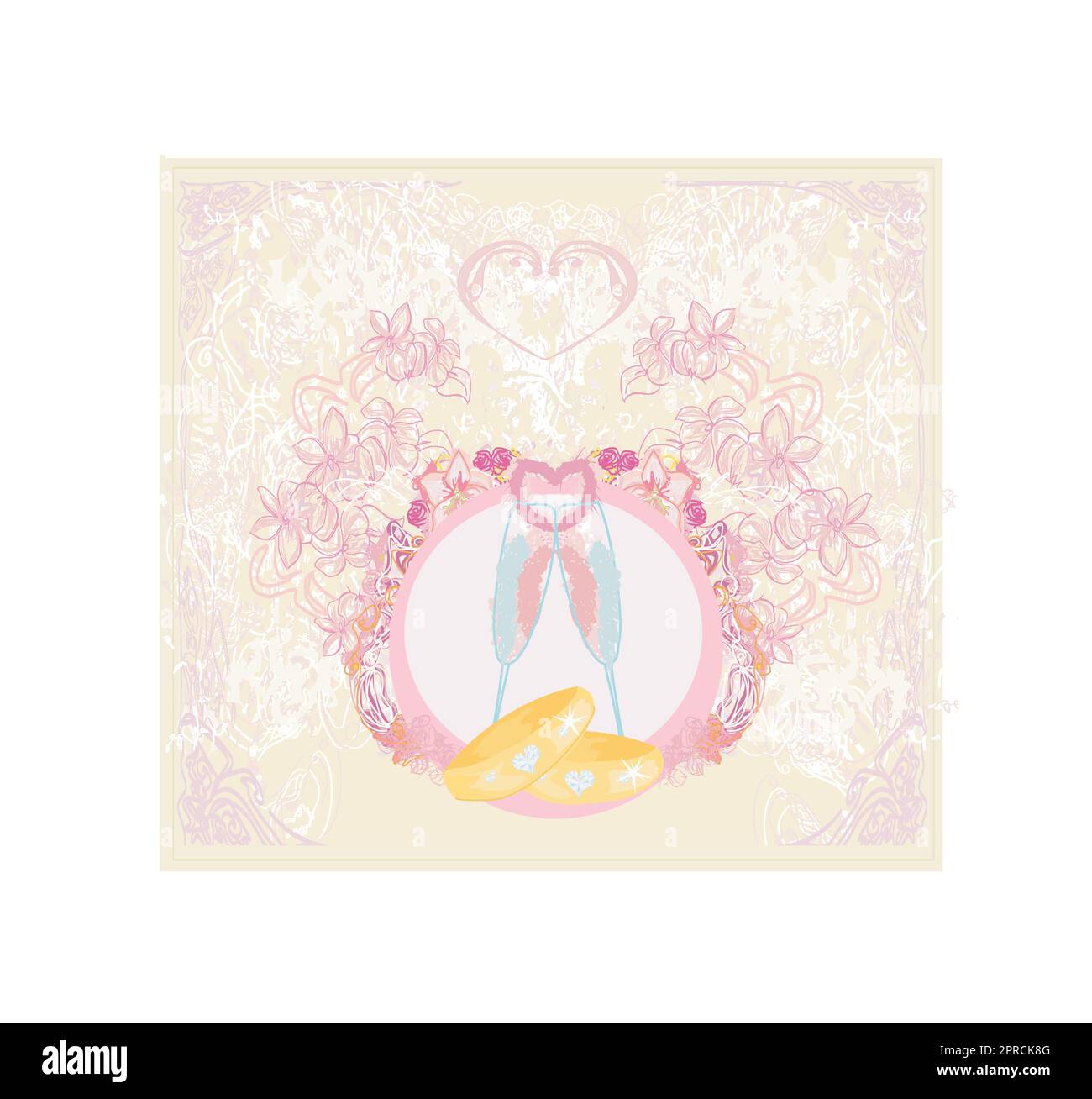 Wedding rings in pink Stock Vector Images - Alamy