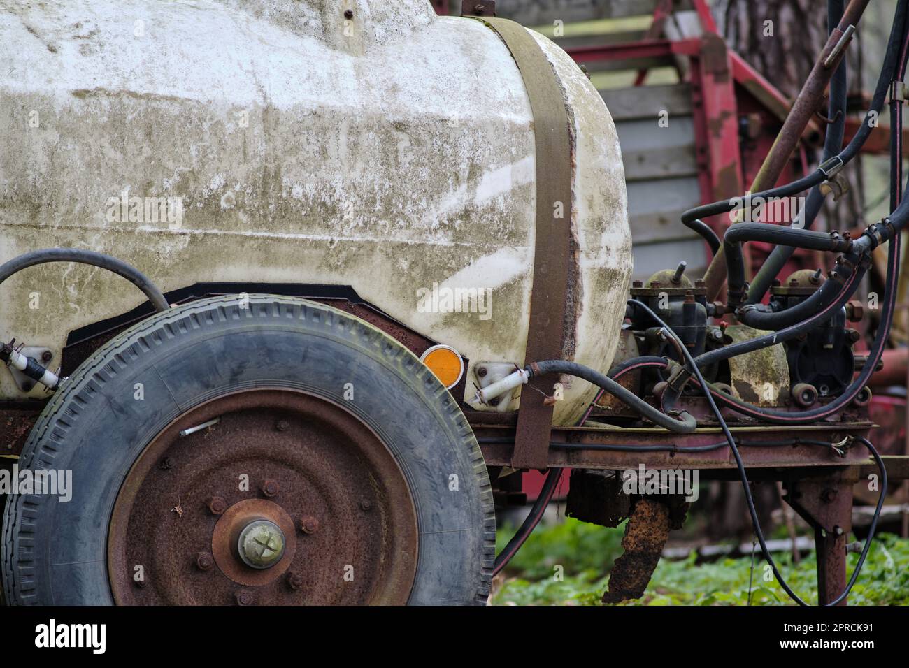 Small vintage agricultural plastic tank for water or artificial ...