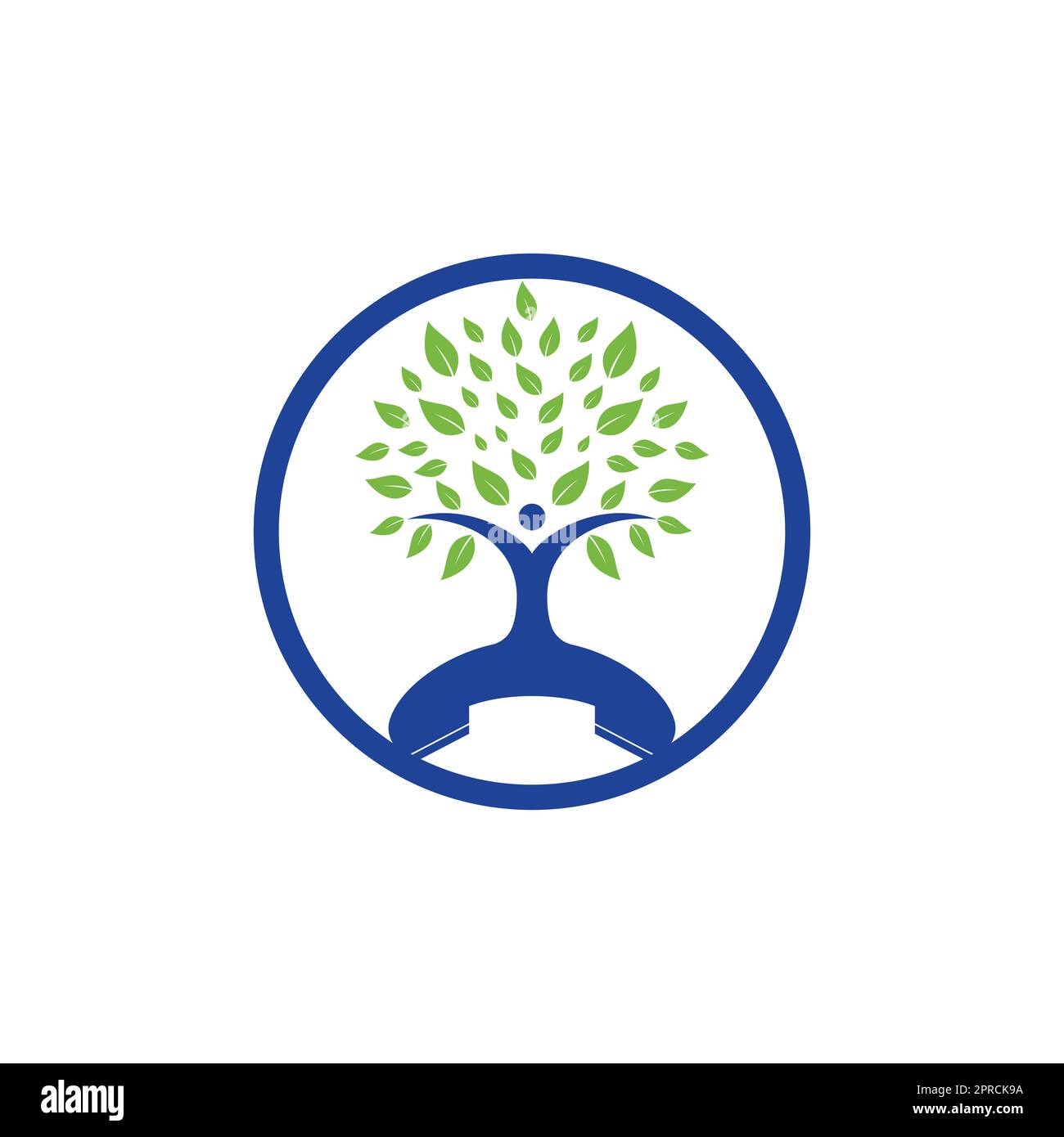 Nature call vector logo design. Handset and human tree icon design ...