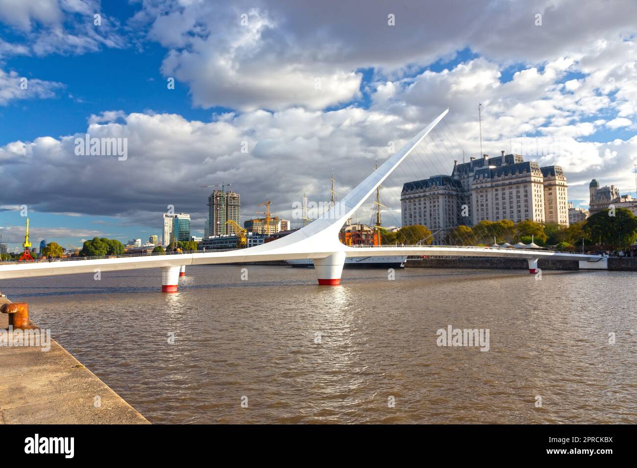 Buenos Aires Bridge Puente De La Mujer Rotating Footbridge In Puerto