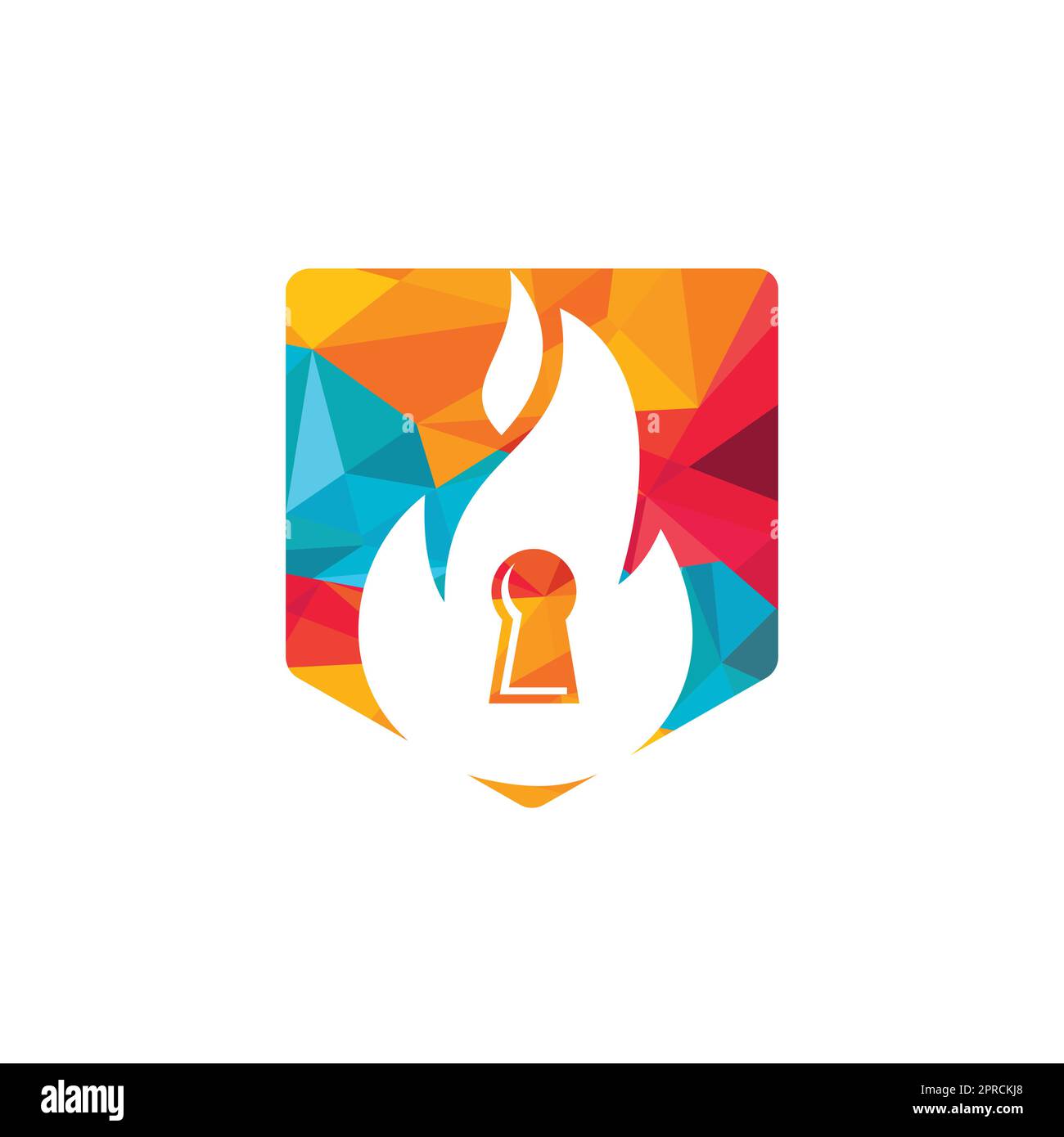 Fire padlock key logo design template. Fire flame key logo icon Stock ...