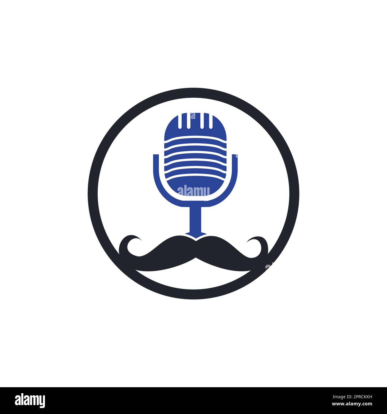 Gentleman podcast logo design template. Mustache podcast icon Stock ...