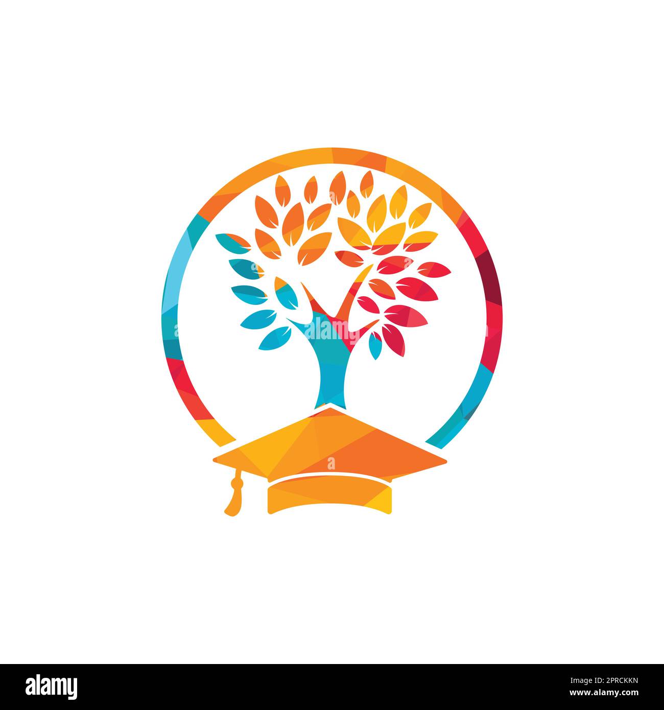 Creative modern nature Education logo design. Graduation cap and tree ...