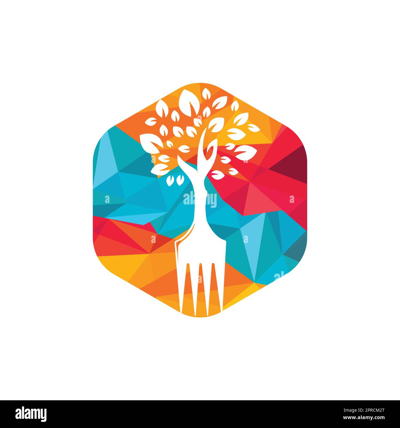 Fork tree vector logo design. Restaurant and farming logo concept Stock ...