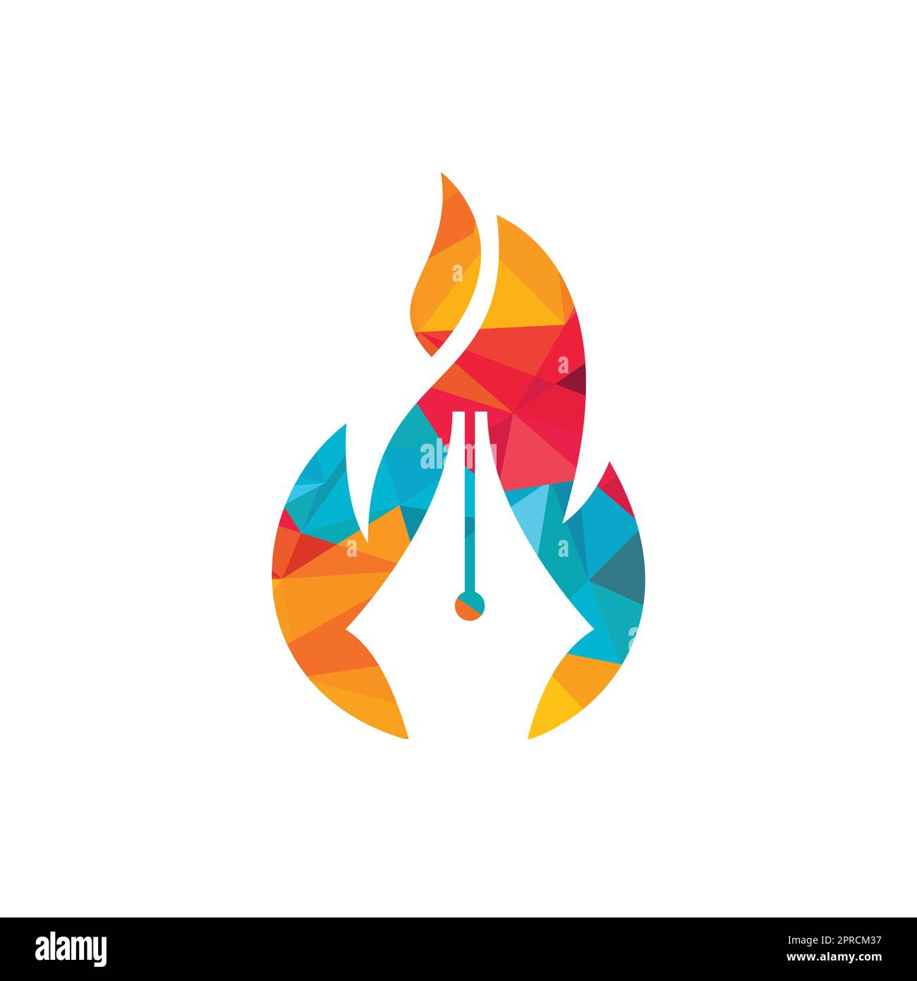 Fire Pen vector logo design concept. Hot writer vector logo icon Stock ...