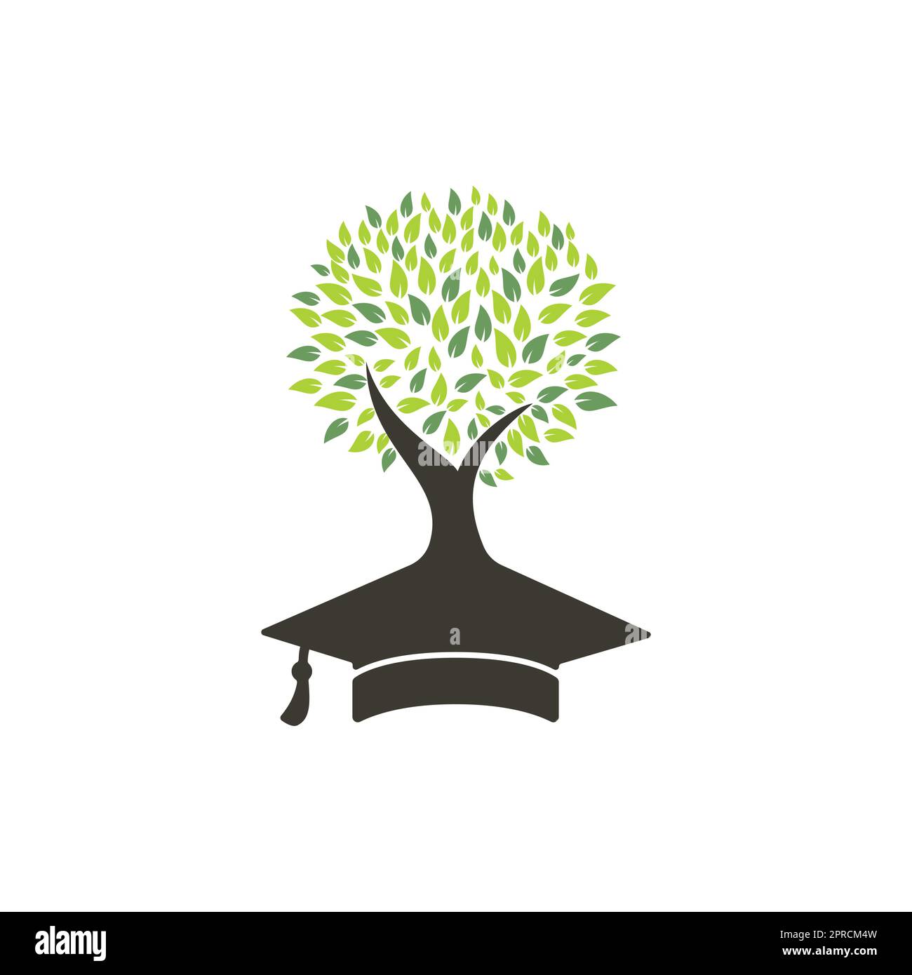 Creative modern nature Education logo design. Graduation cap and tree ...