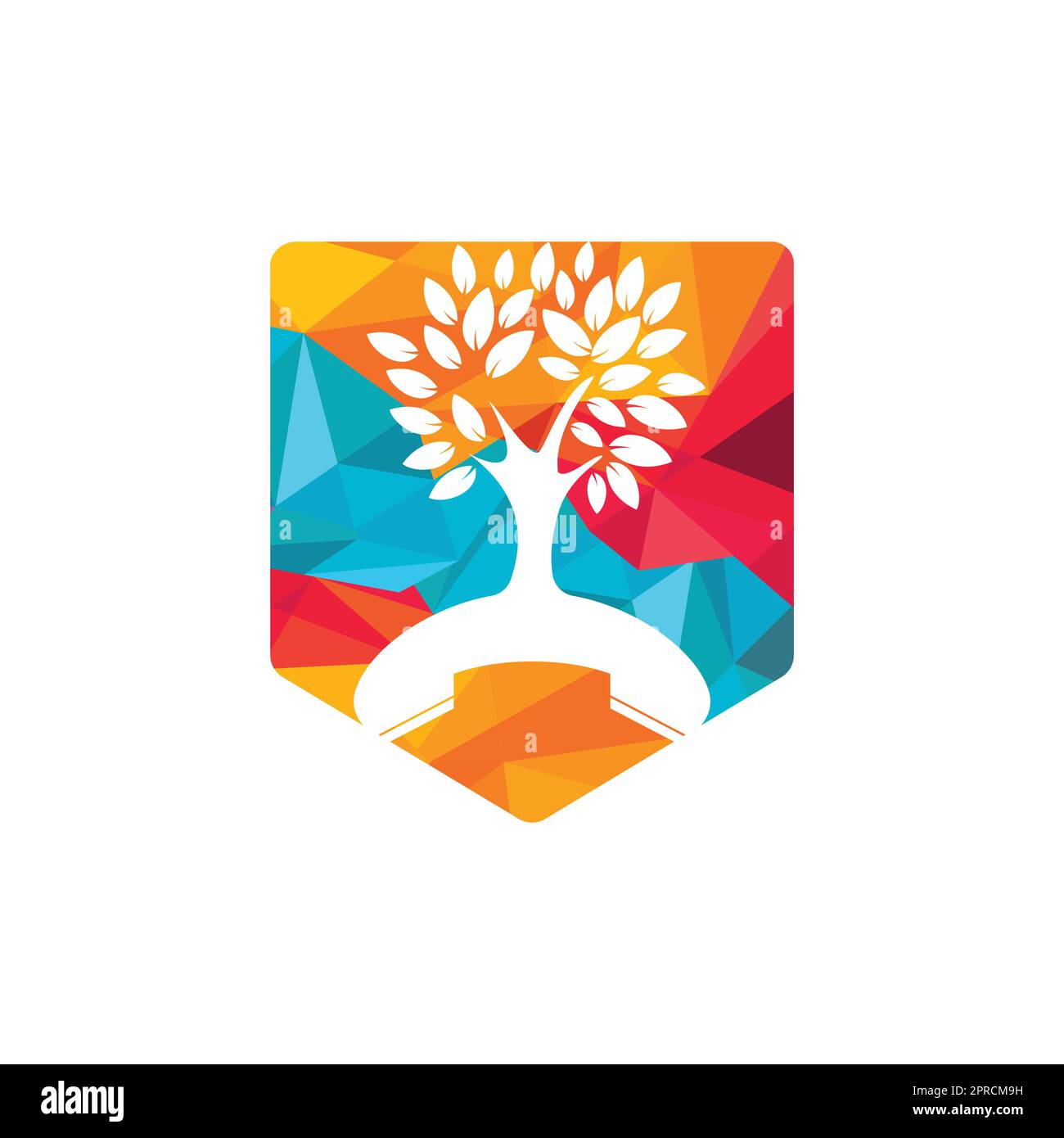 Nature call vector logo design. Handset tree icon design template Stock ...