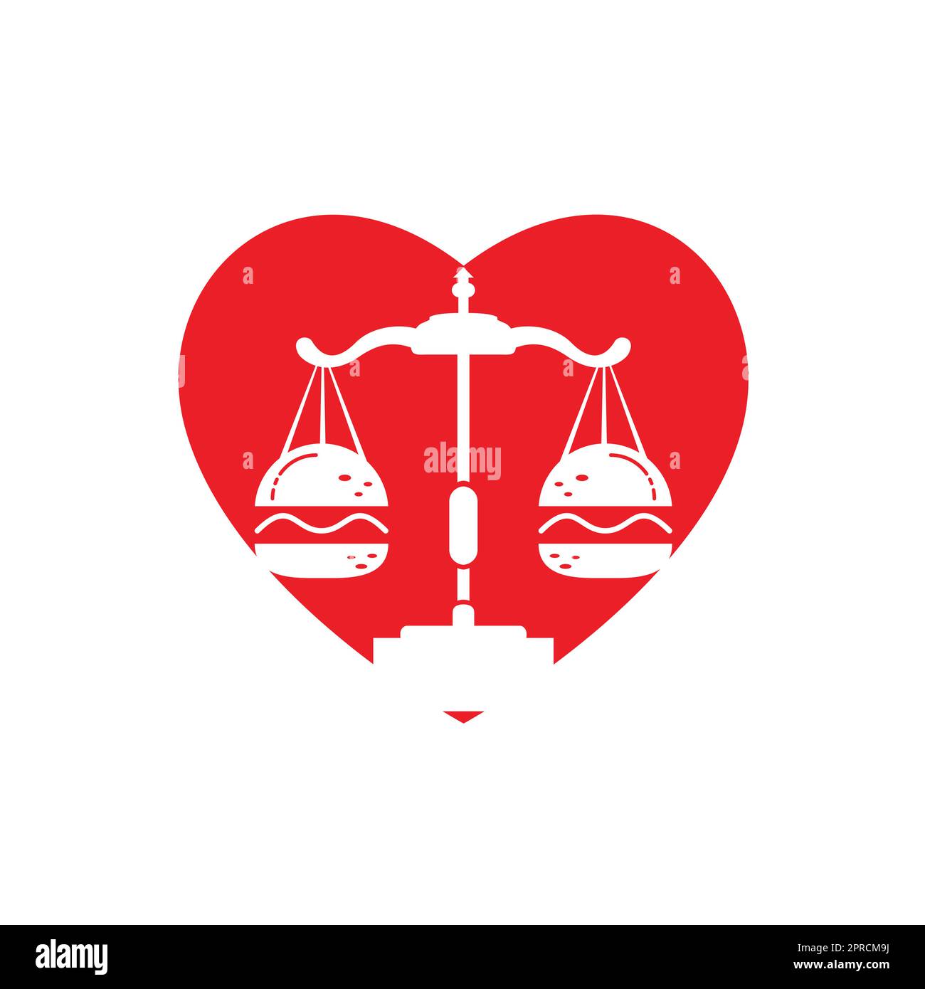Food law vector logo design template. Law balance and burger icon ...