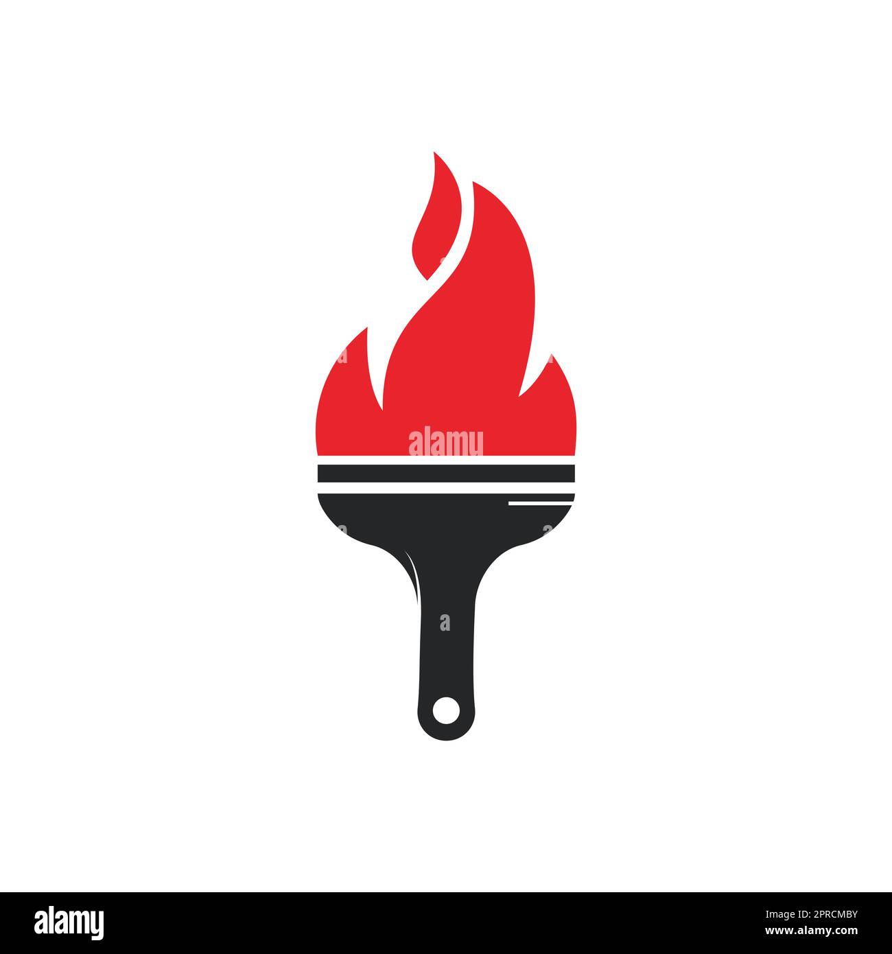 Fire brush vector logo design template. Home inspection and home ...