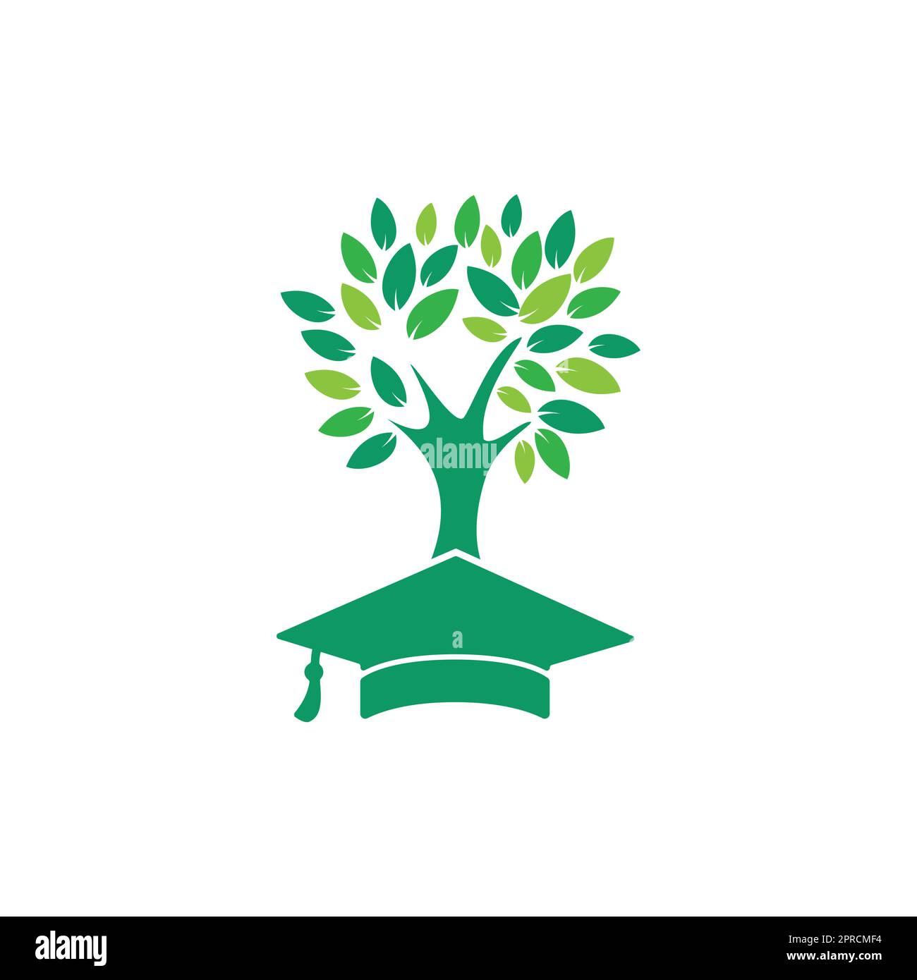 Creative modern nature Education logo design. Graduation cap and tree ...
