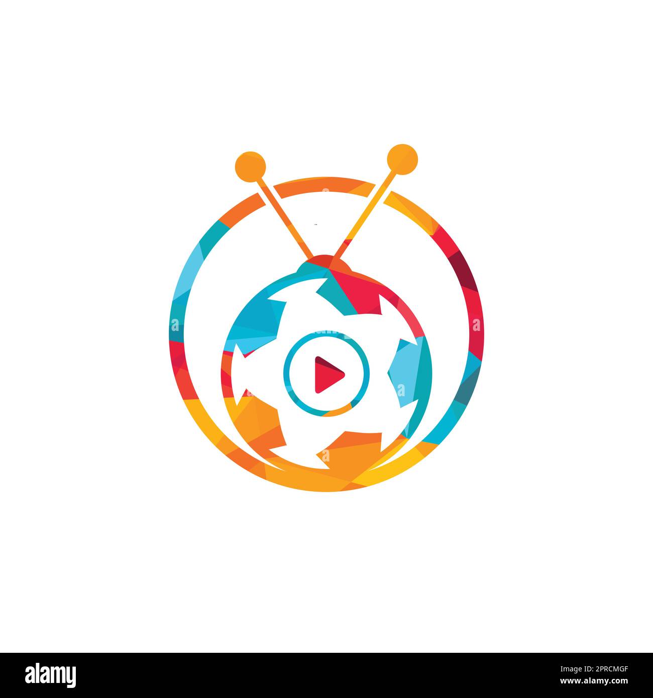 Soccer television vector logo design template. Football tv icon logo ...