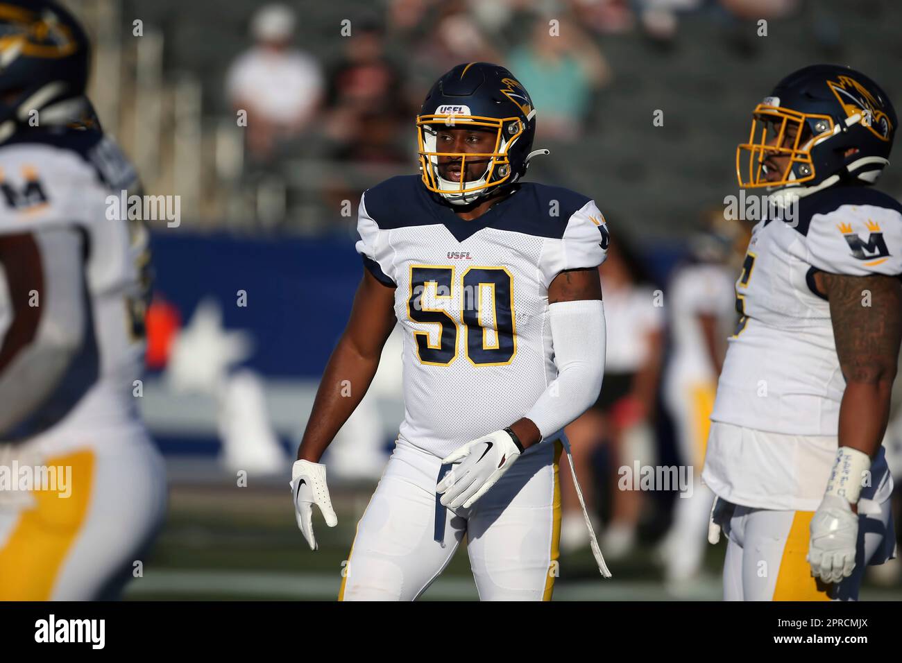 BIRMINGHAM, AL - APRIL 22: Memphis Showboats linebacker Anthony Butler ...