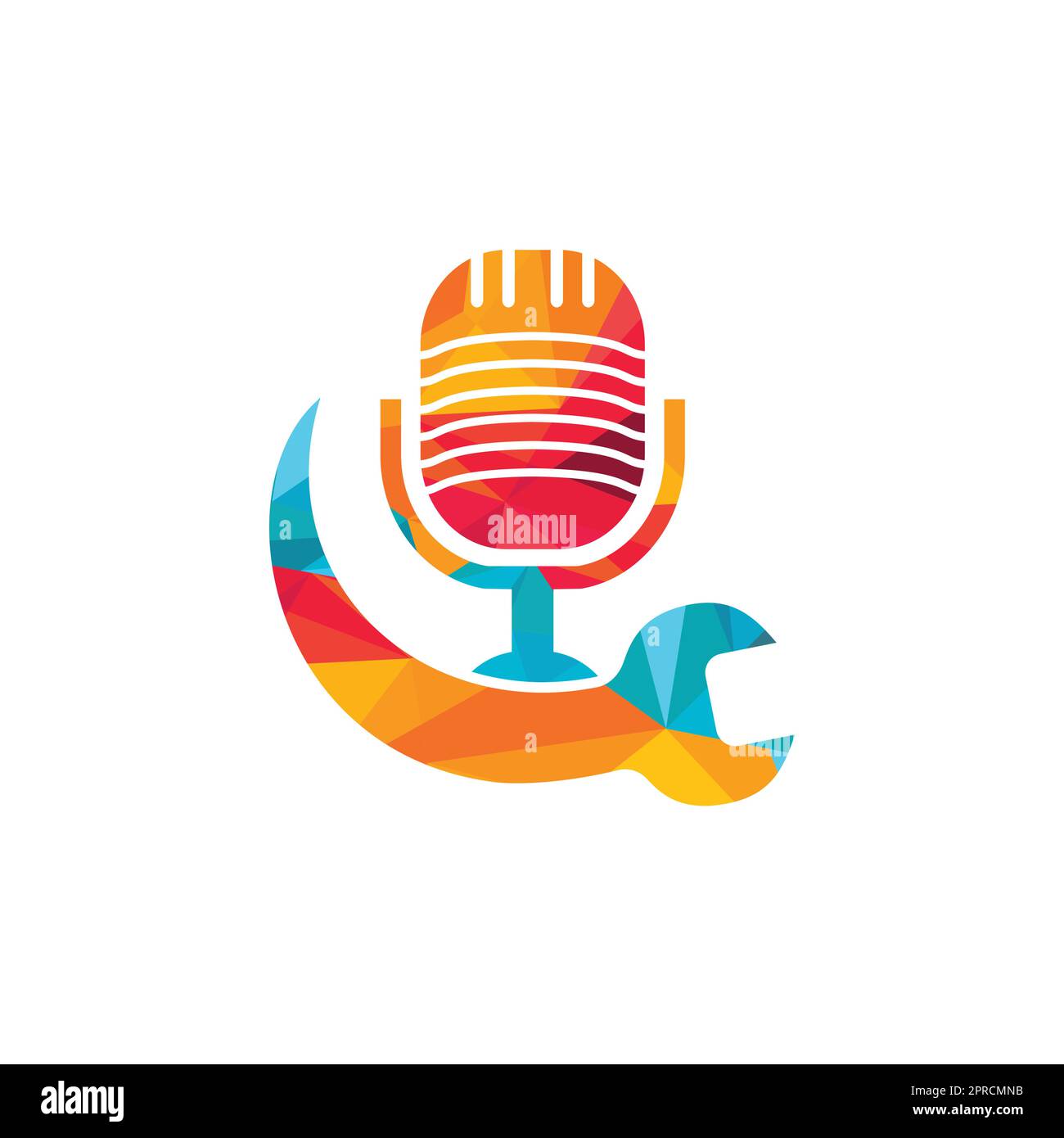 Repair podcast vector logo design. Wrench and mic icon design Stock ...