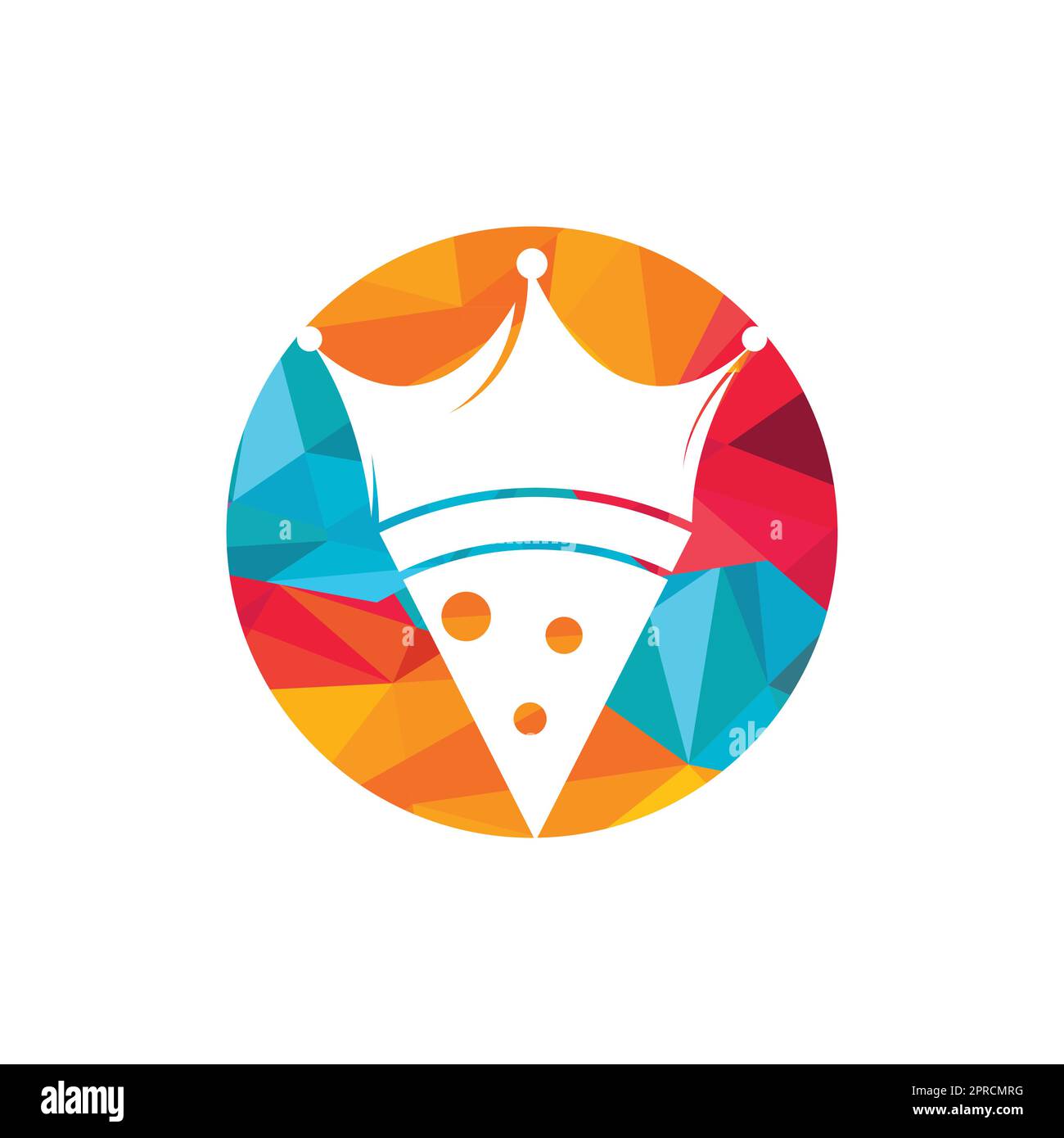 Pizza king vector logo design template. Crown and pizza slice icon ...