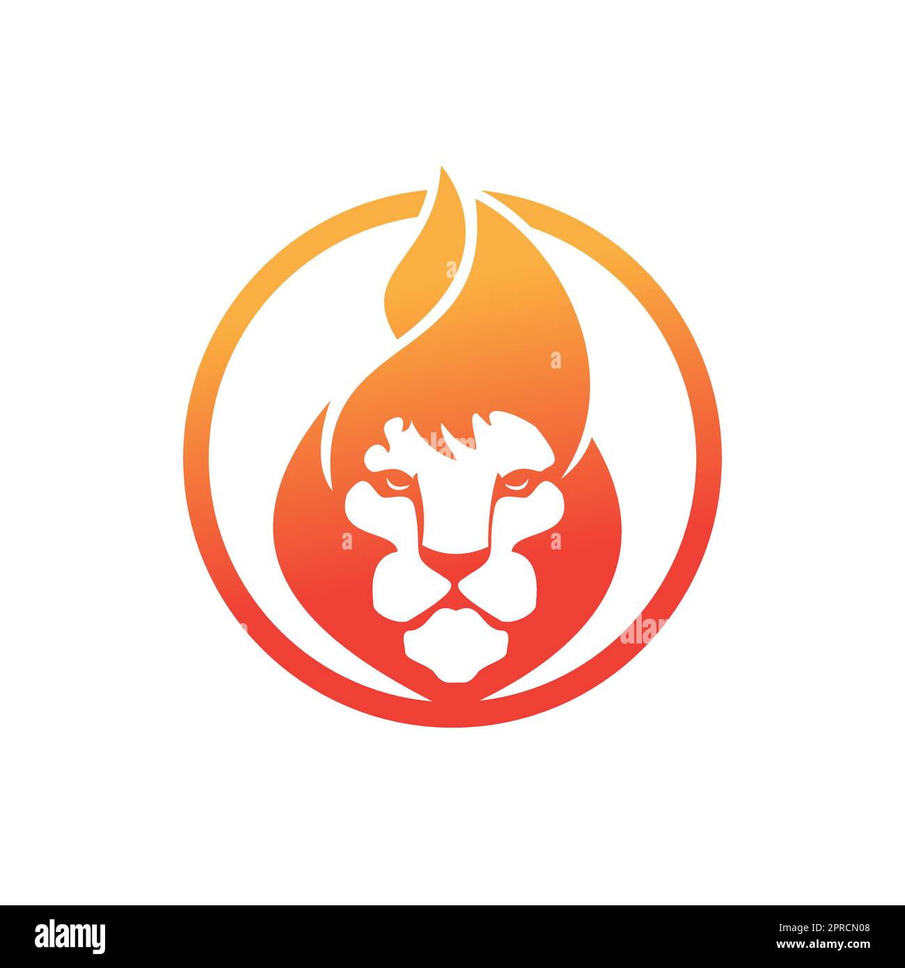 Lion fire vector logo design template. Creative lion fire or lion flame logo design concept ...