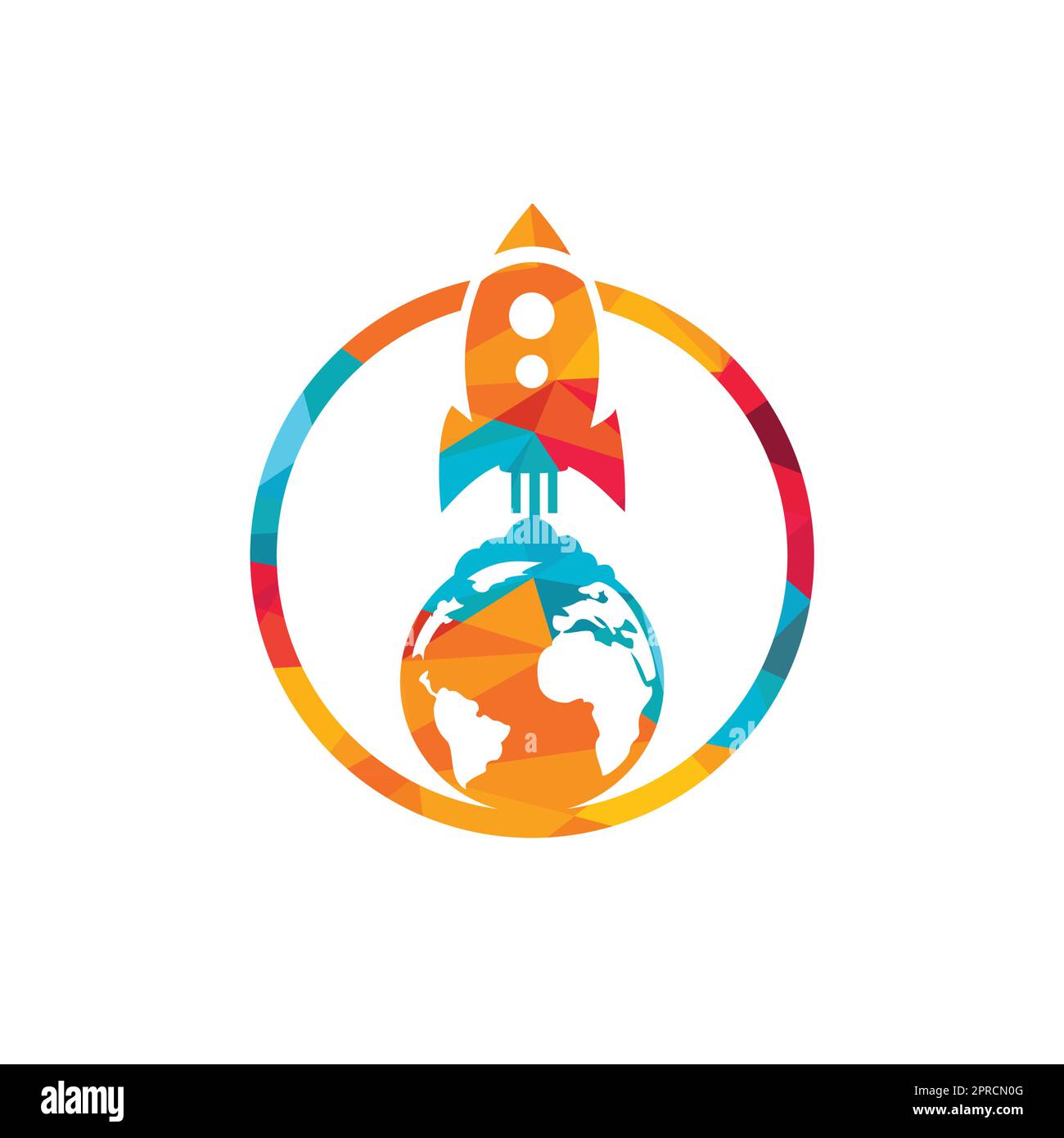 Globe rocket vector logo design template. Fast connect logo concept ...