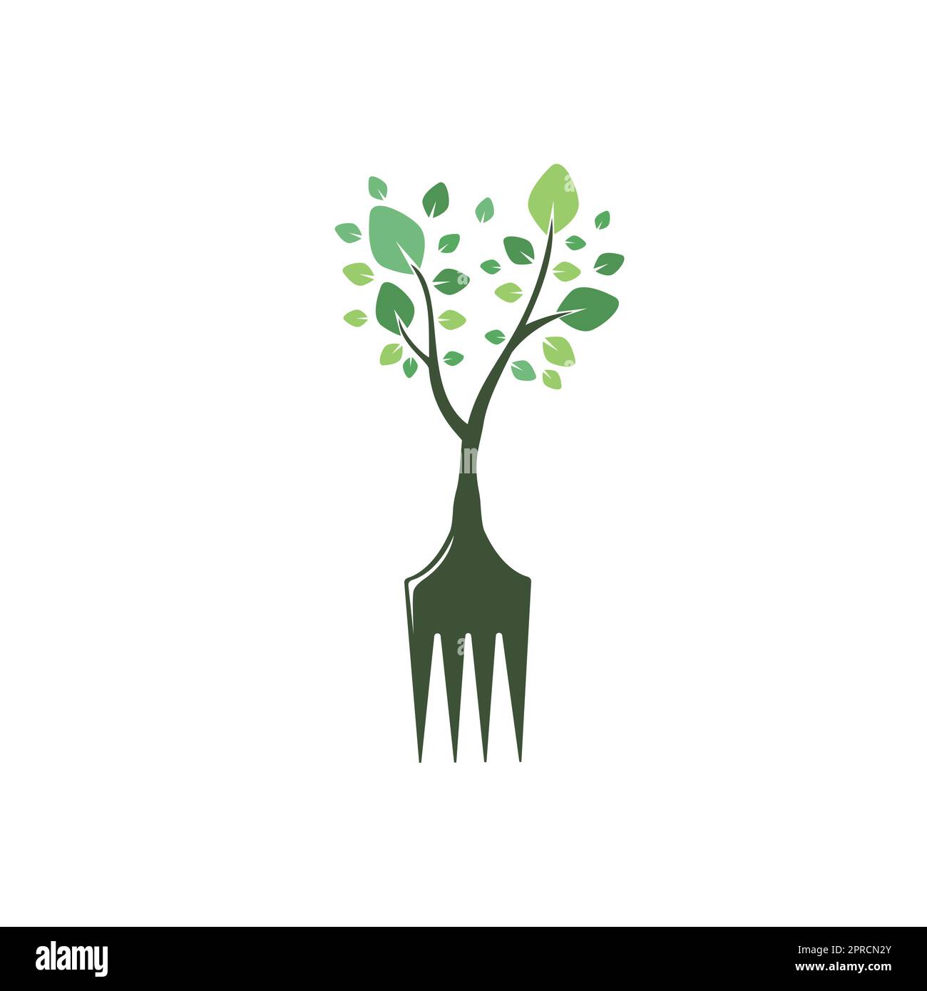 Fork tree vector logo design. Restaurant and farming logo concept Stock ...