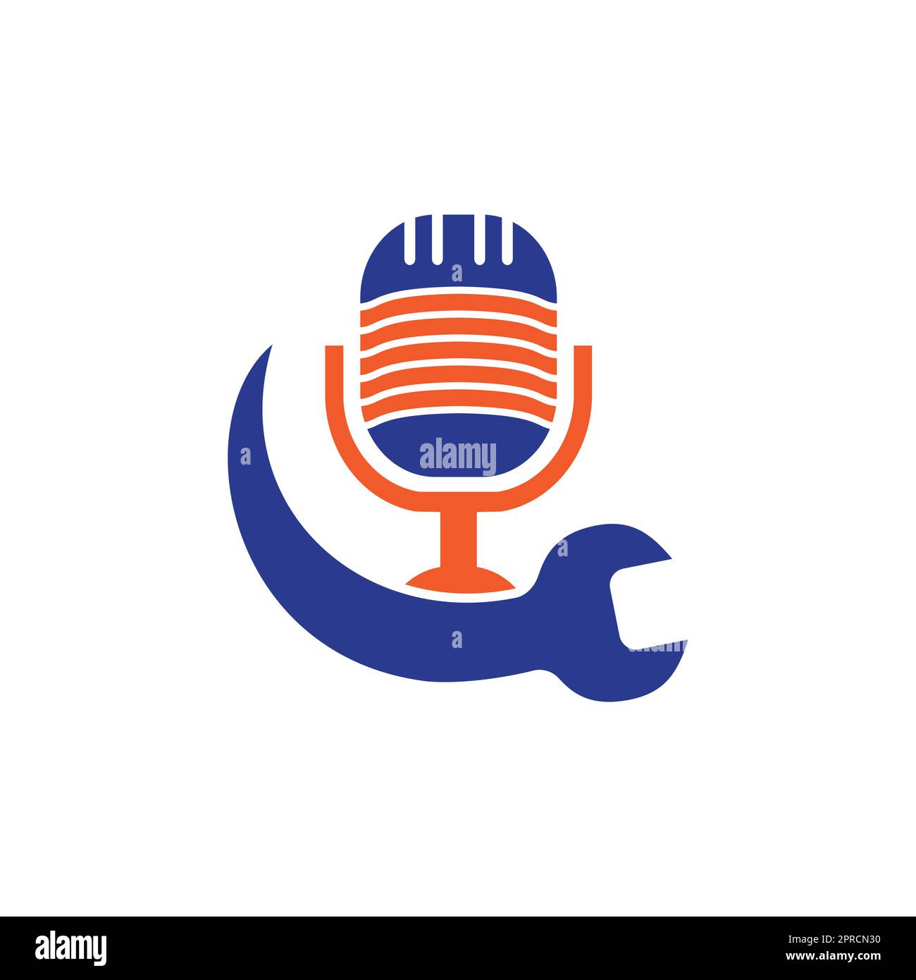 Repair podcast vector logo design. Wrench and mic icon design Stock ...