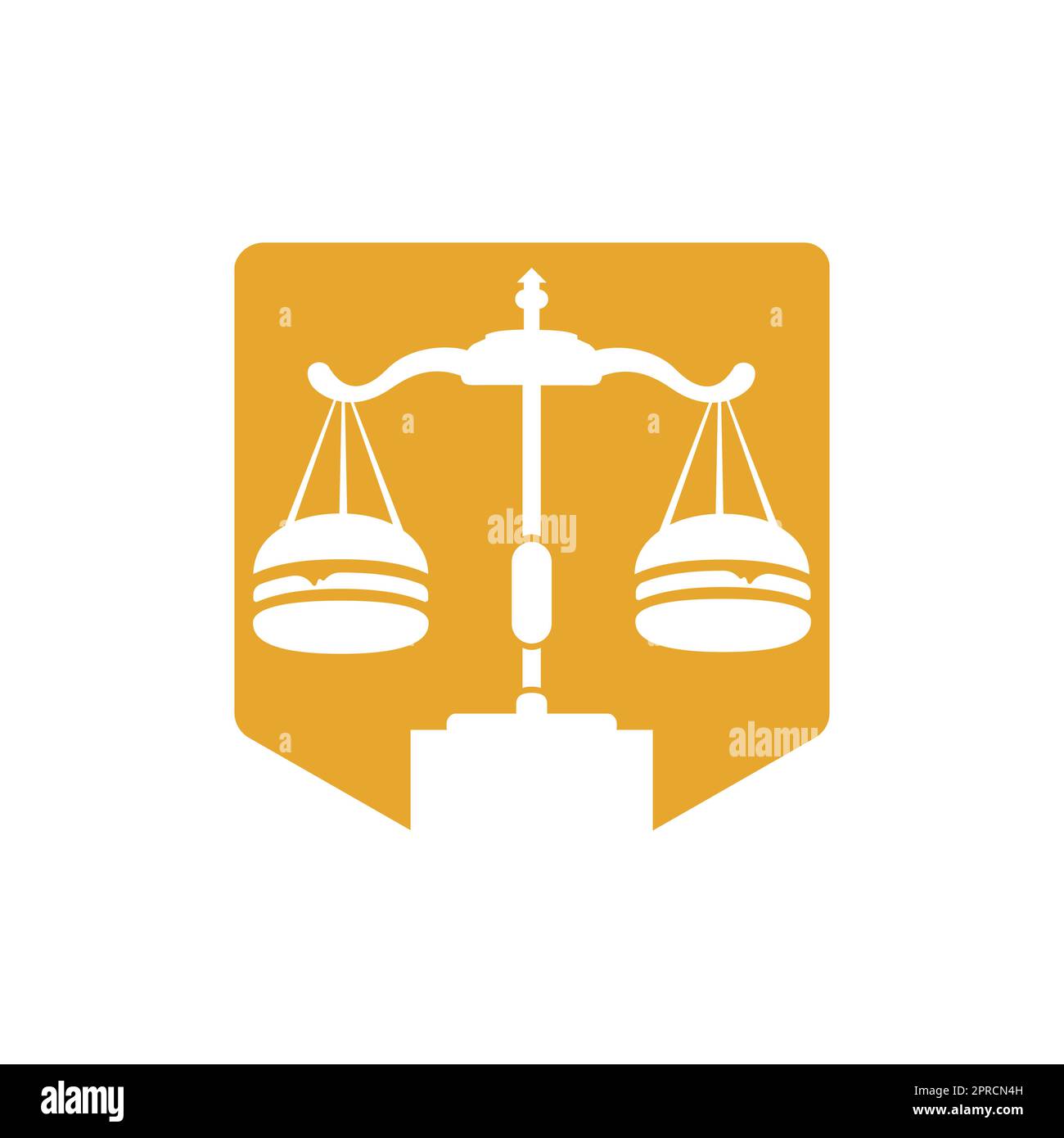 Food law vector logo design template. Law balance and burger icon ...