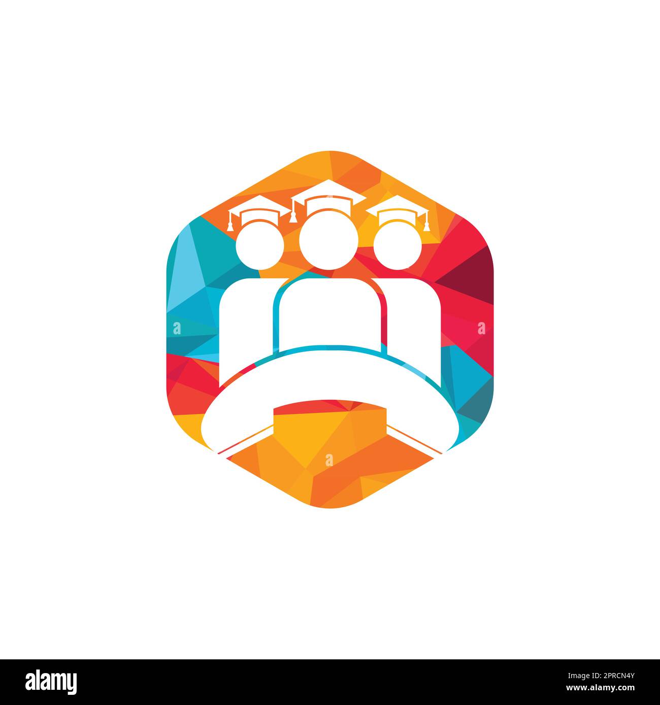 Student Call vector logo design template. Students and handset icon ...