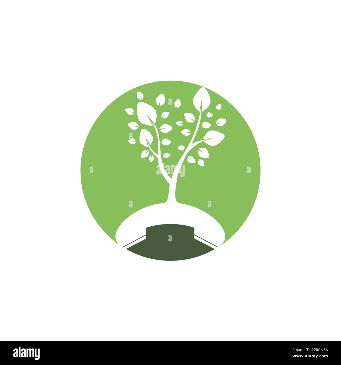 Nature call vector logo design. Handset tree icon design template Stock ...