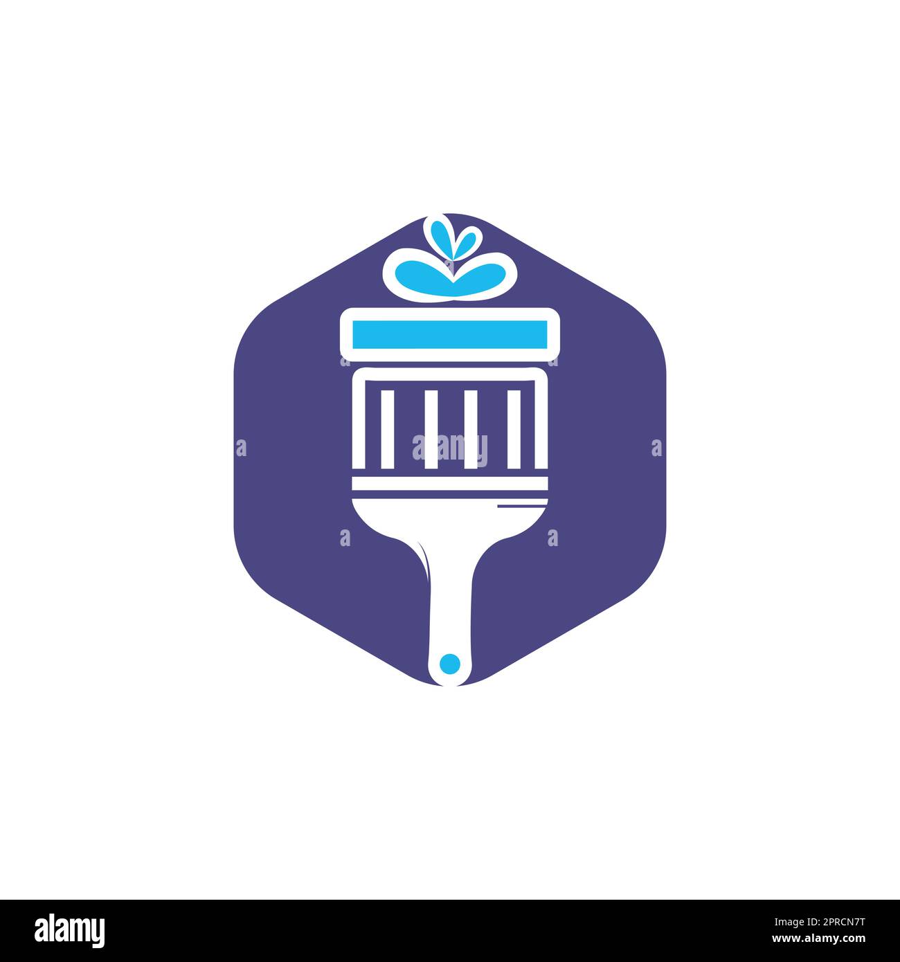 Vector gift and brush logo combination. Present and paintbrush symbol ...